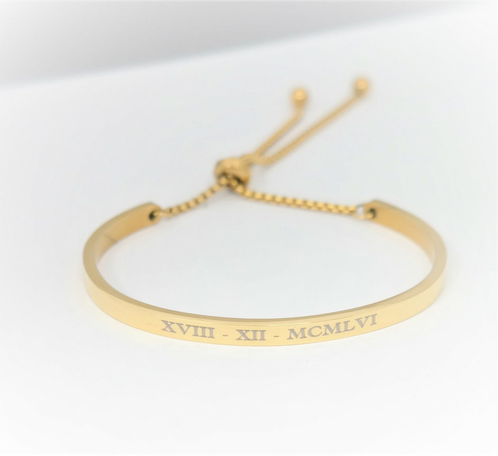 Trendy personalized bracelet covers 2/3 of the wrist available in gold ...