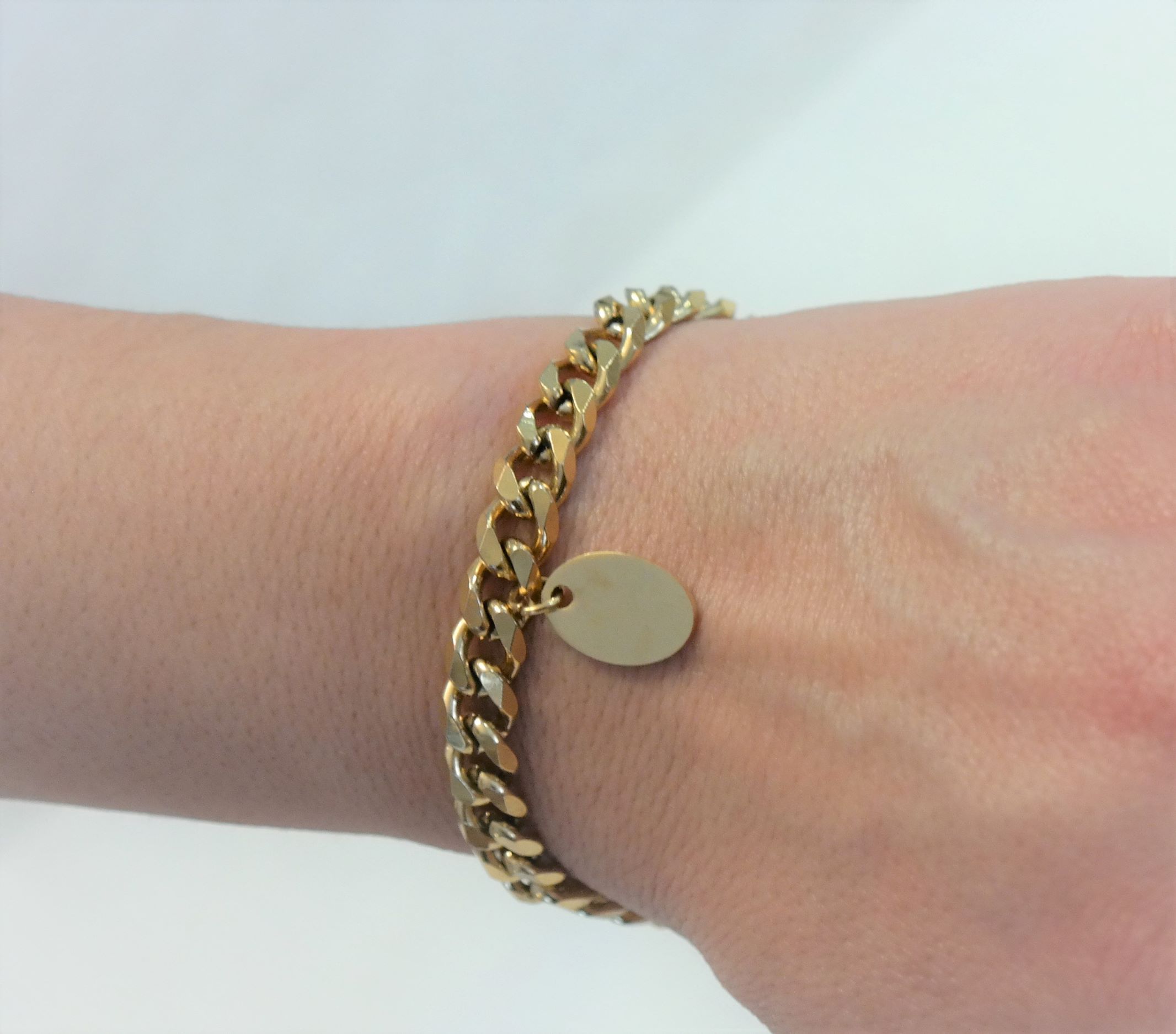 Personalized quality stainless steel gourmette bracelet - Scribart